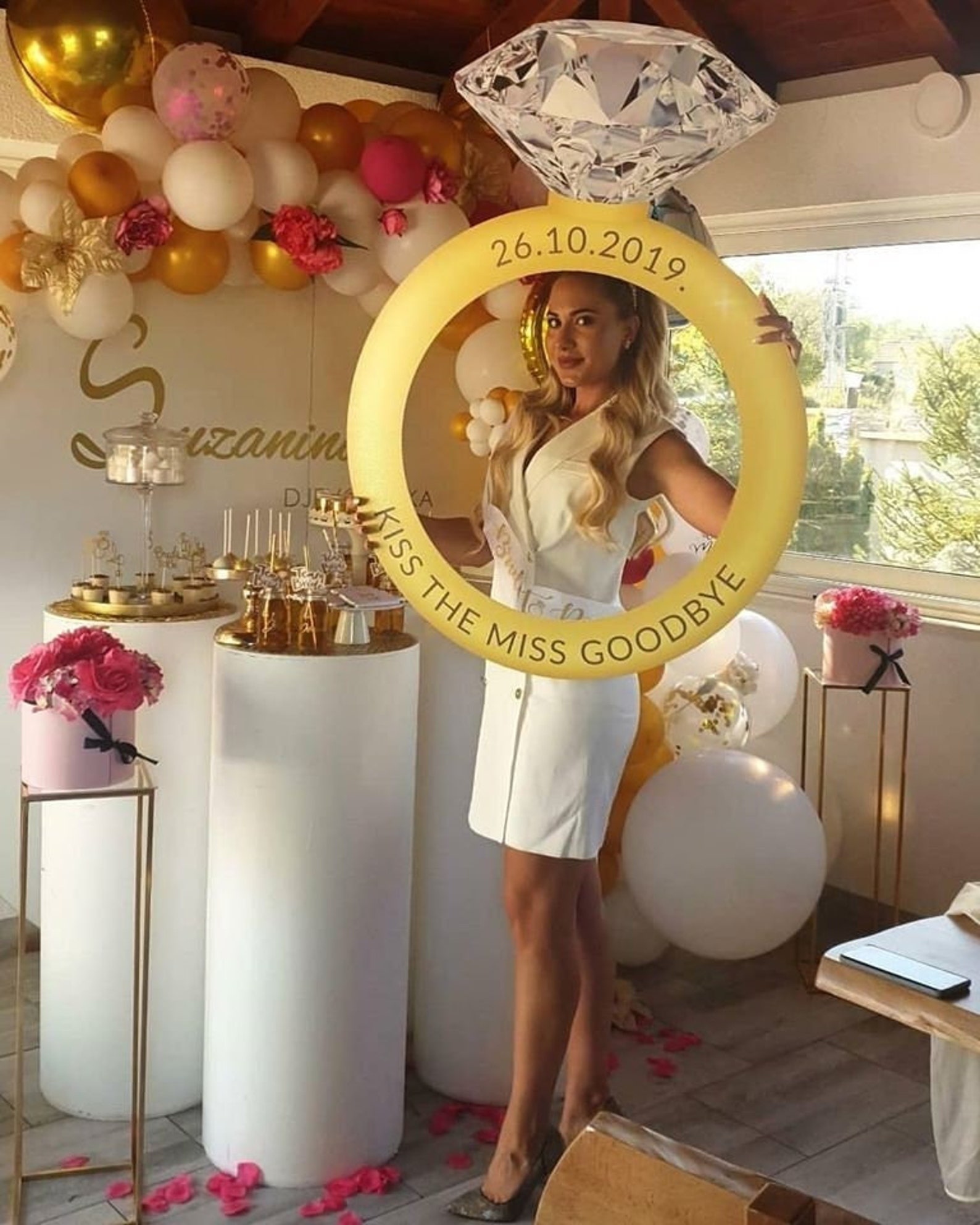 DIGITAL DOWNLOAD Personalized Bachelorette Ring Photo Booth Frame | Hen ...