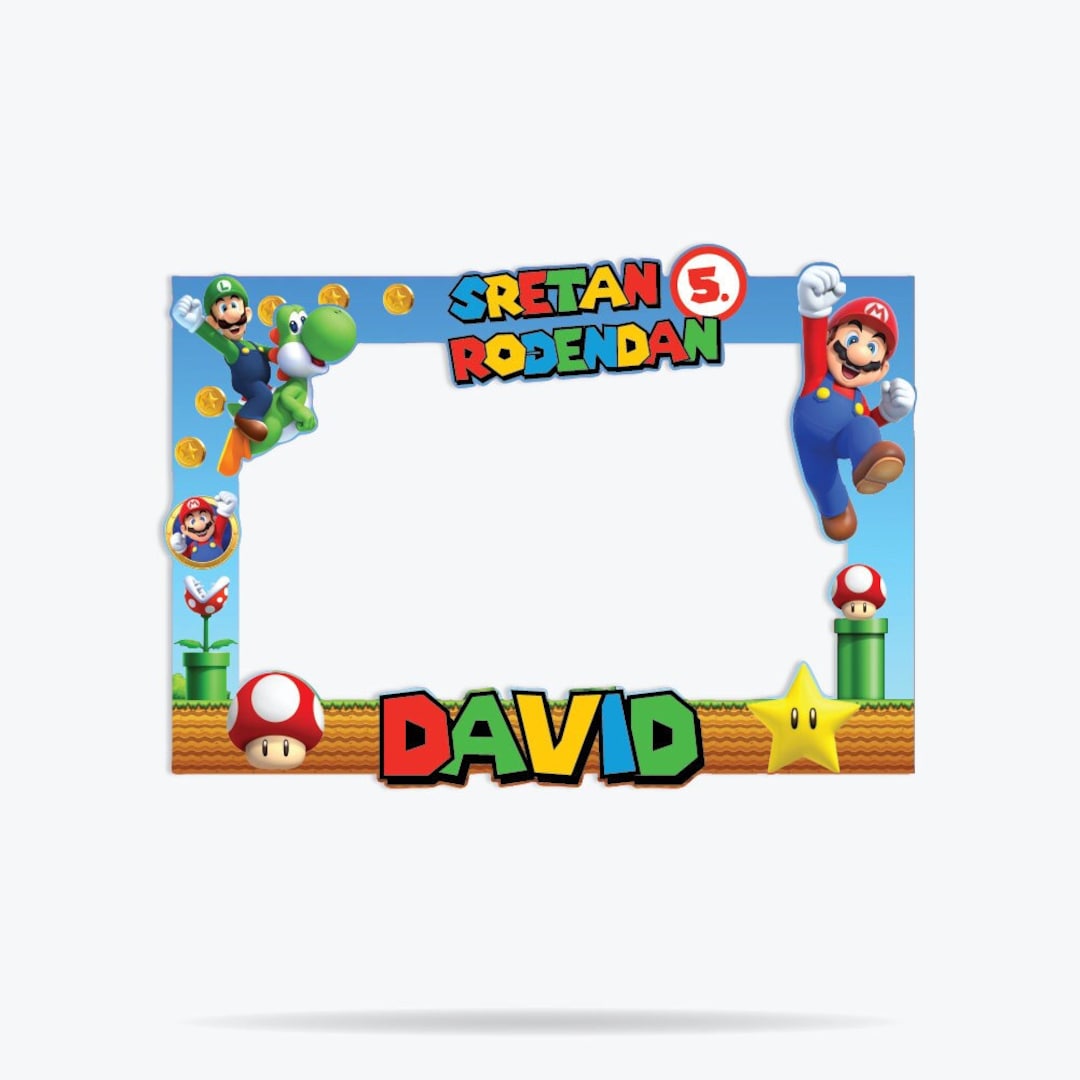 DIGITAL FILE Super Mario Photo Booth Frame, Super Mario Photo Frame ...