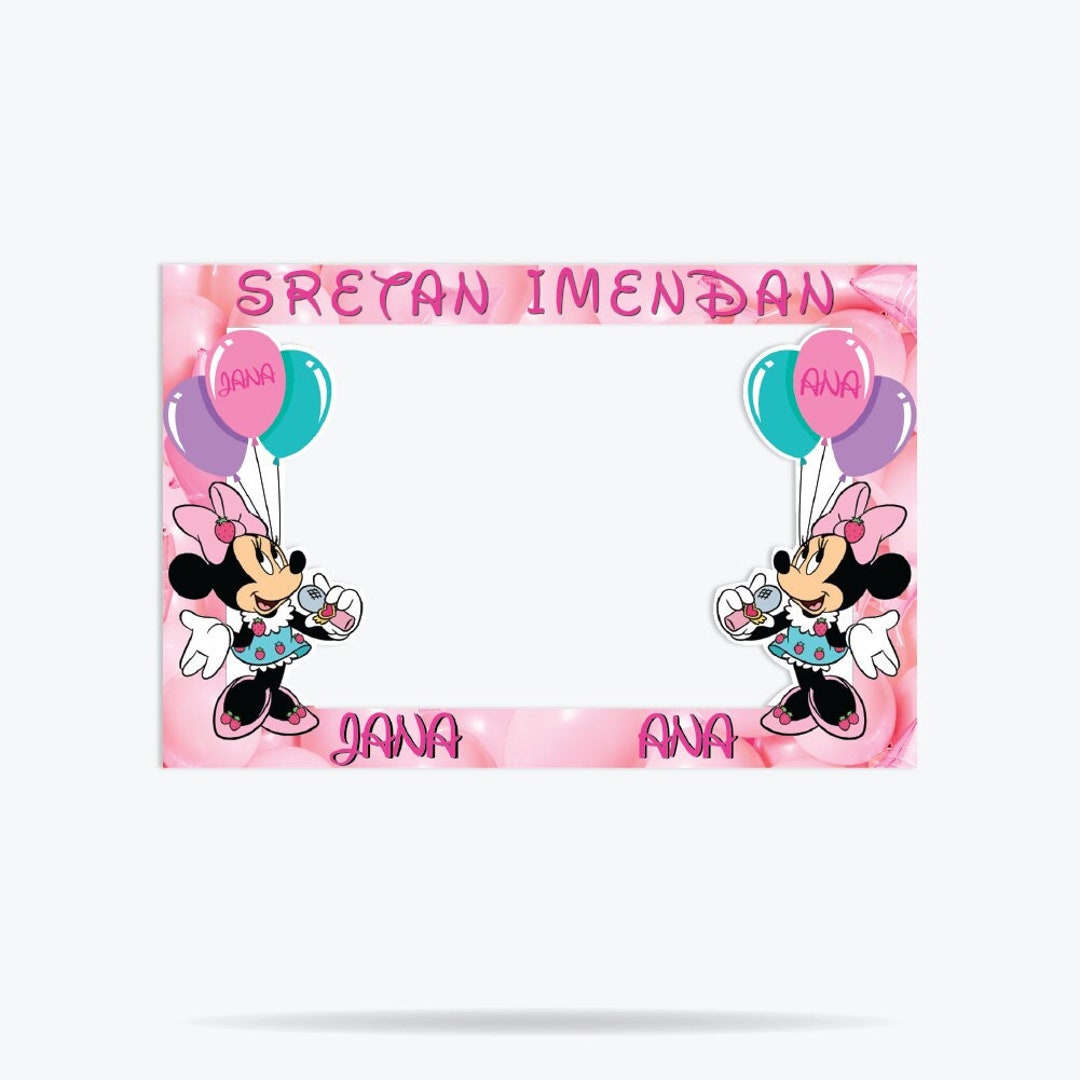 Personalized Minnie Mouse Photo Booth Frame | Minnie Mouse Selfie Frame ...