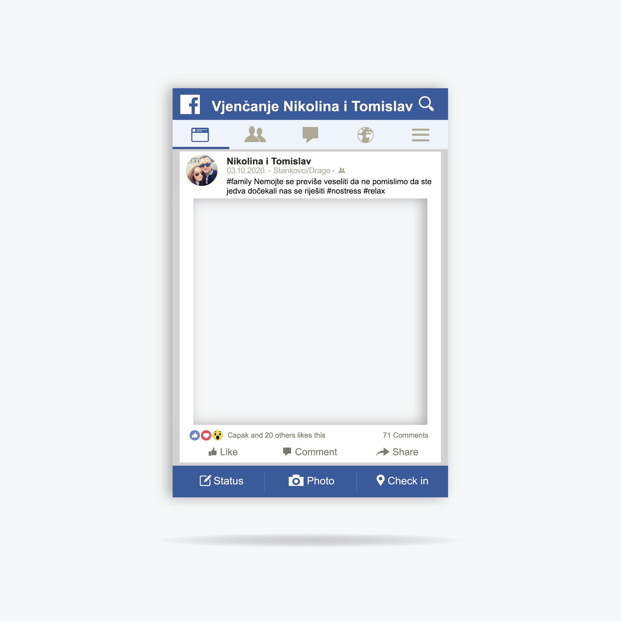 digital file-facebook post frame for wedding photos-wedding photo booth ...