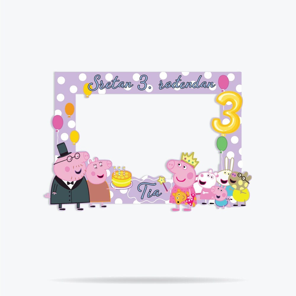 Personalized Peppa Pig Photo Booth Frame | Peppa Pig Selfie Frame ...