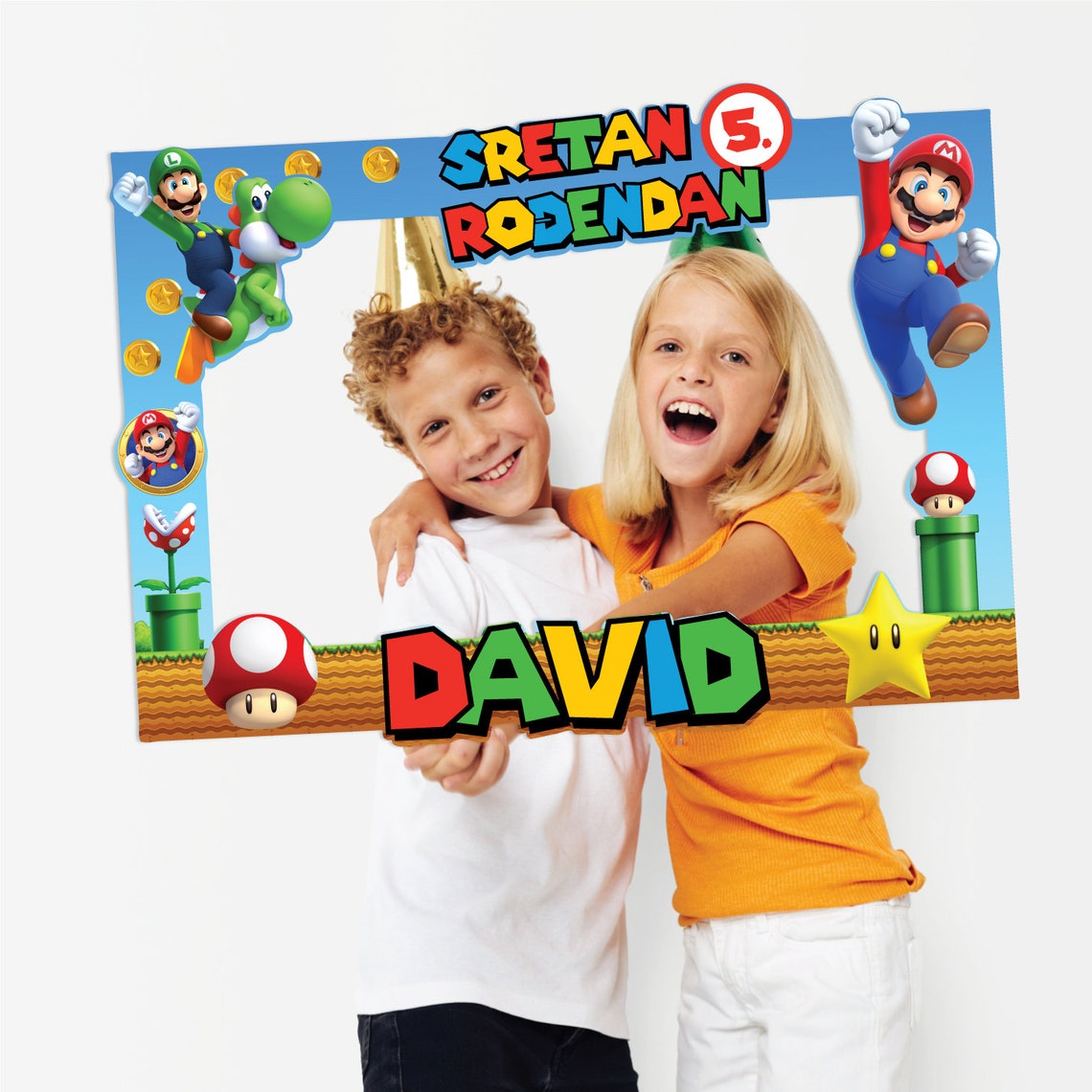 DIGITAL FILE Super Mario Photo Booth Frame, Super Mario Photo Frame ...
