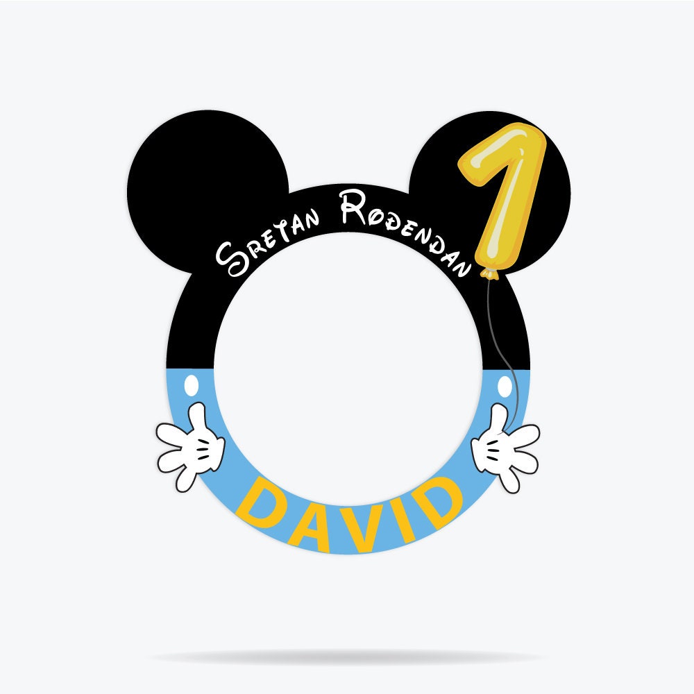 DIGITAL DOWNLOAD Mickey Mouse Photo Booth Frame | Mickey Mouse Selfie ...