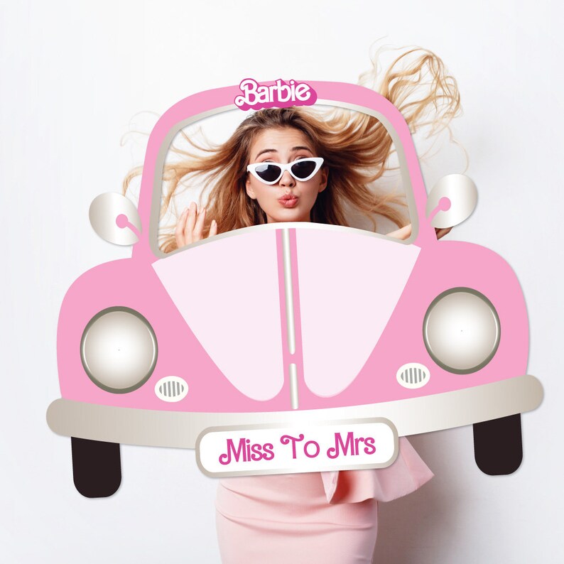 DIGITAL FILE Barbie Inspired Doll Car Photo Booth Frame | Pink Car ...