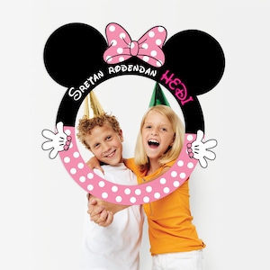 DIGITAL DOWNLOAD Minnie Mouse Photo Booth Frame | Minnie Mouse Selfie ...
