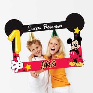 Personalized Mickey Mouse Photo Booth Frame | Mickey Mouse Selfie Frame ...