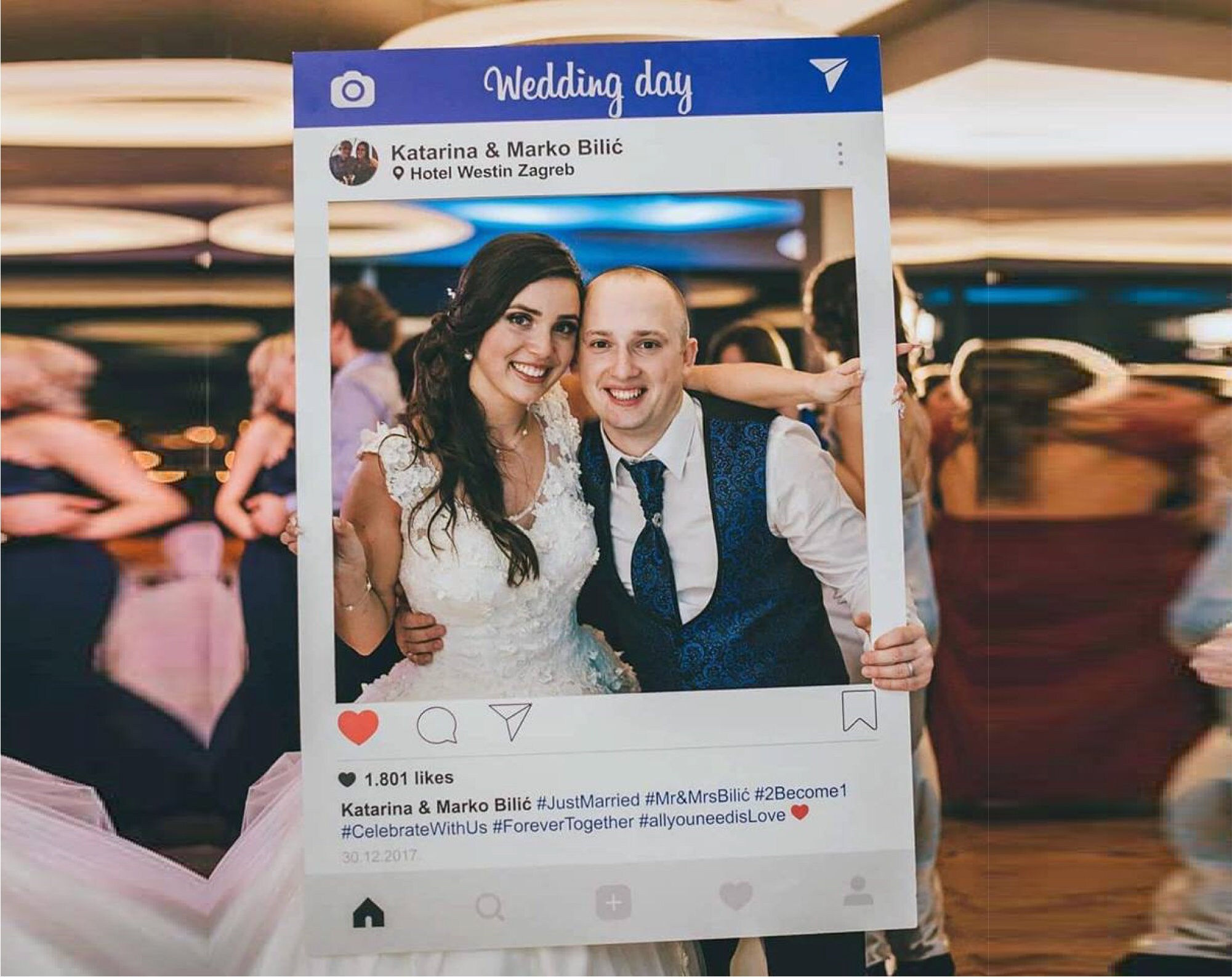 DIGITAL FILE Instagram Photo Booth Frame, Wedding Instagram Prop ...