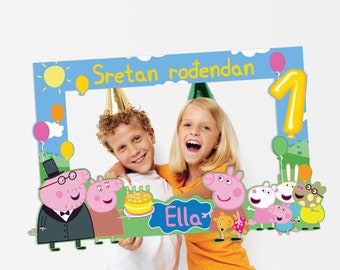 Personalized Peppa Pig Photo Booth Frame | Peppa Pig Selfie Frame ...