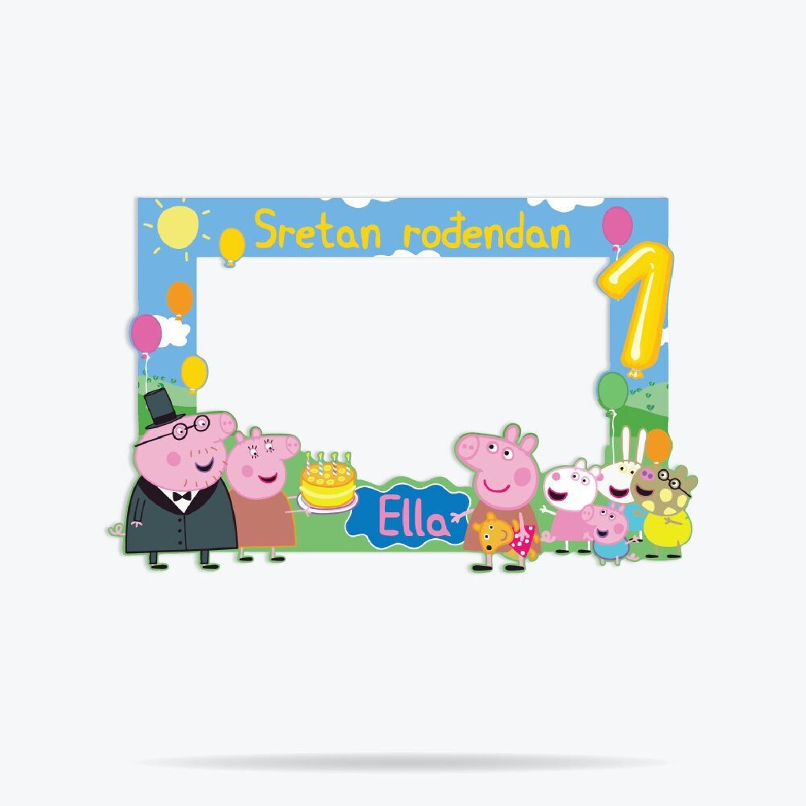 DIGITAL DOWNLOAD Personalized Peppa Pig Photo Booth Frame | Peppa Pig ...