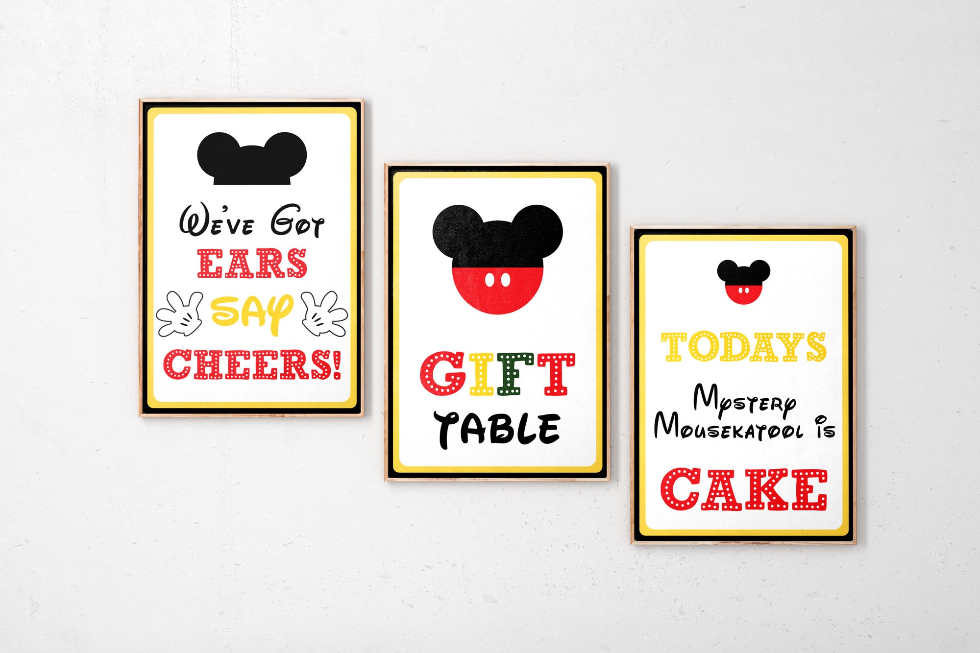 Printable Set of Mickey Mouse Party Signs, 5x7 and 8x10 INSTANT ...