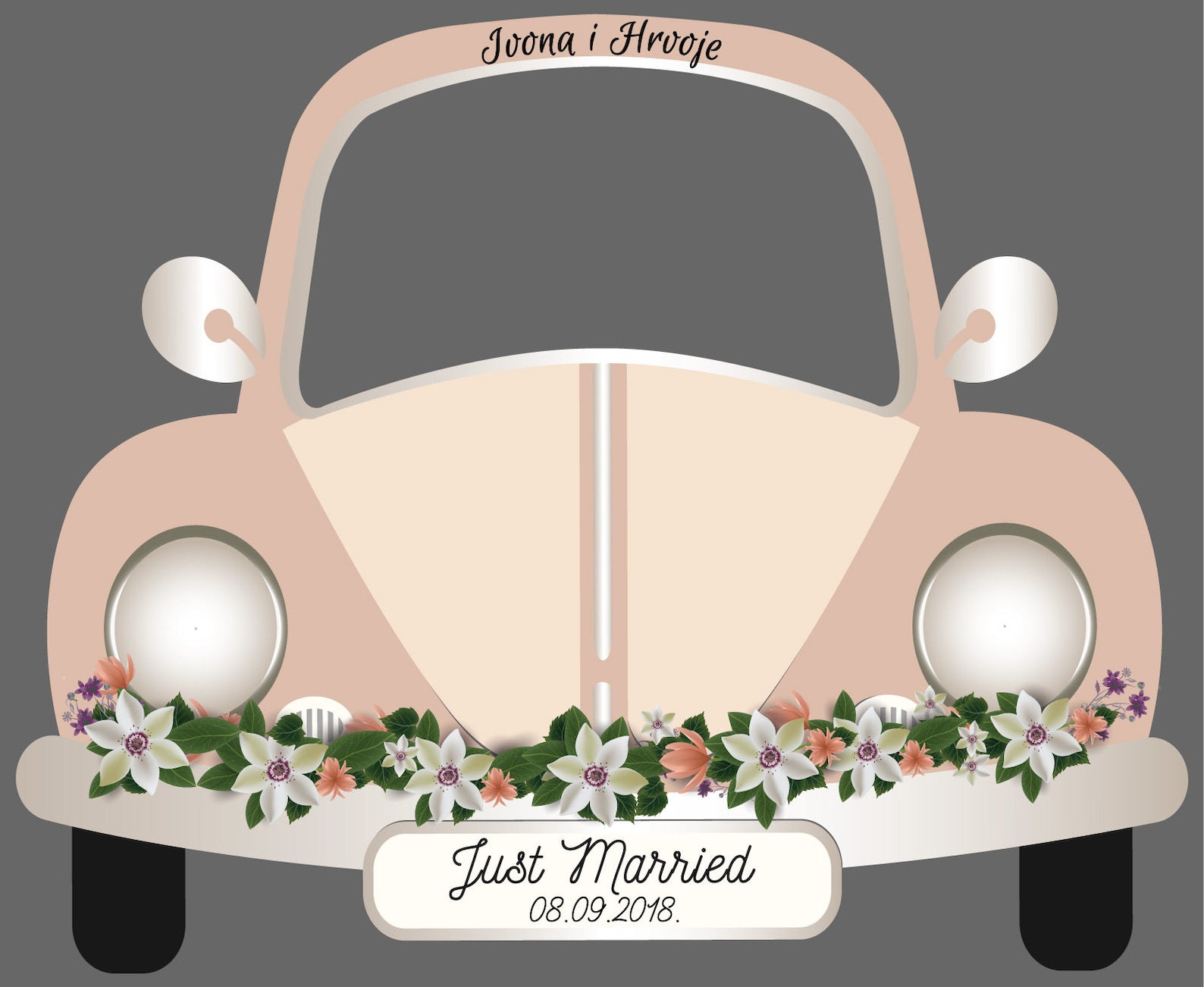 DIGITAL FILE Personalized Vintage Car Wedding Photo Booth Frame ...