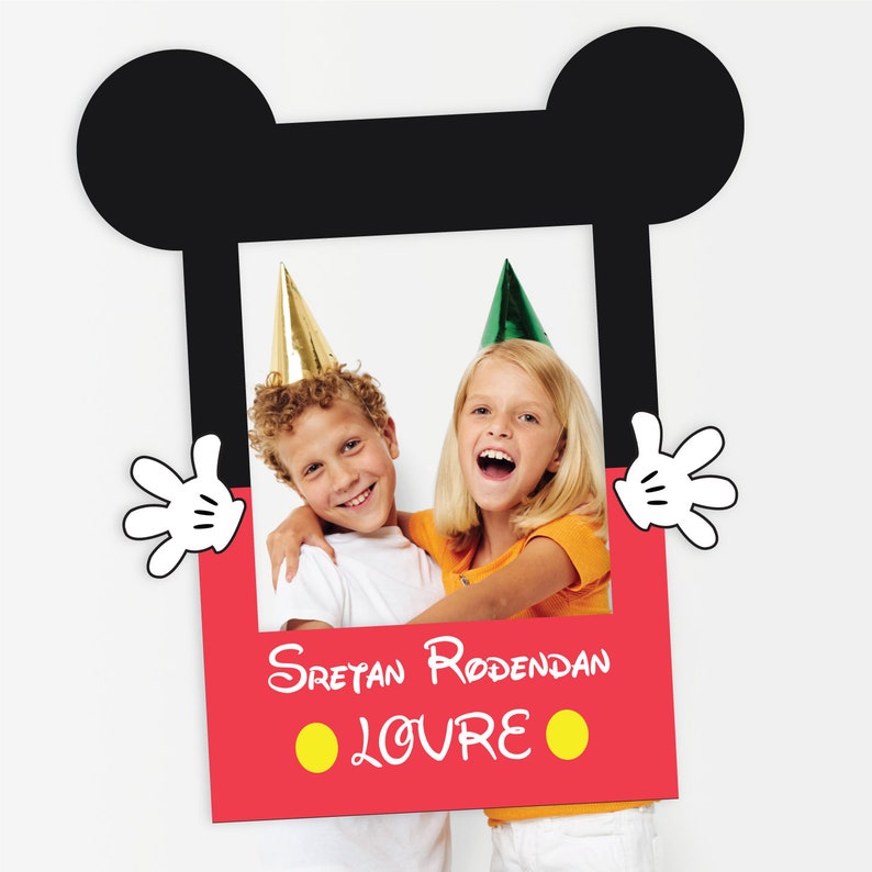 Personalized Mickey Mouse Photo Booth Frame | Mickey Mouse Selfie Frame ...