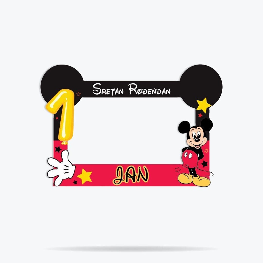 Personalized Mickey Mouse Photo Booth Frame | Mickey Mouse Selfie Frame ...