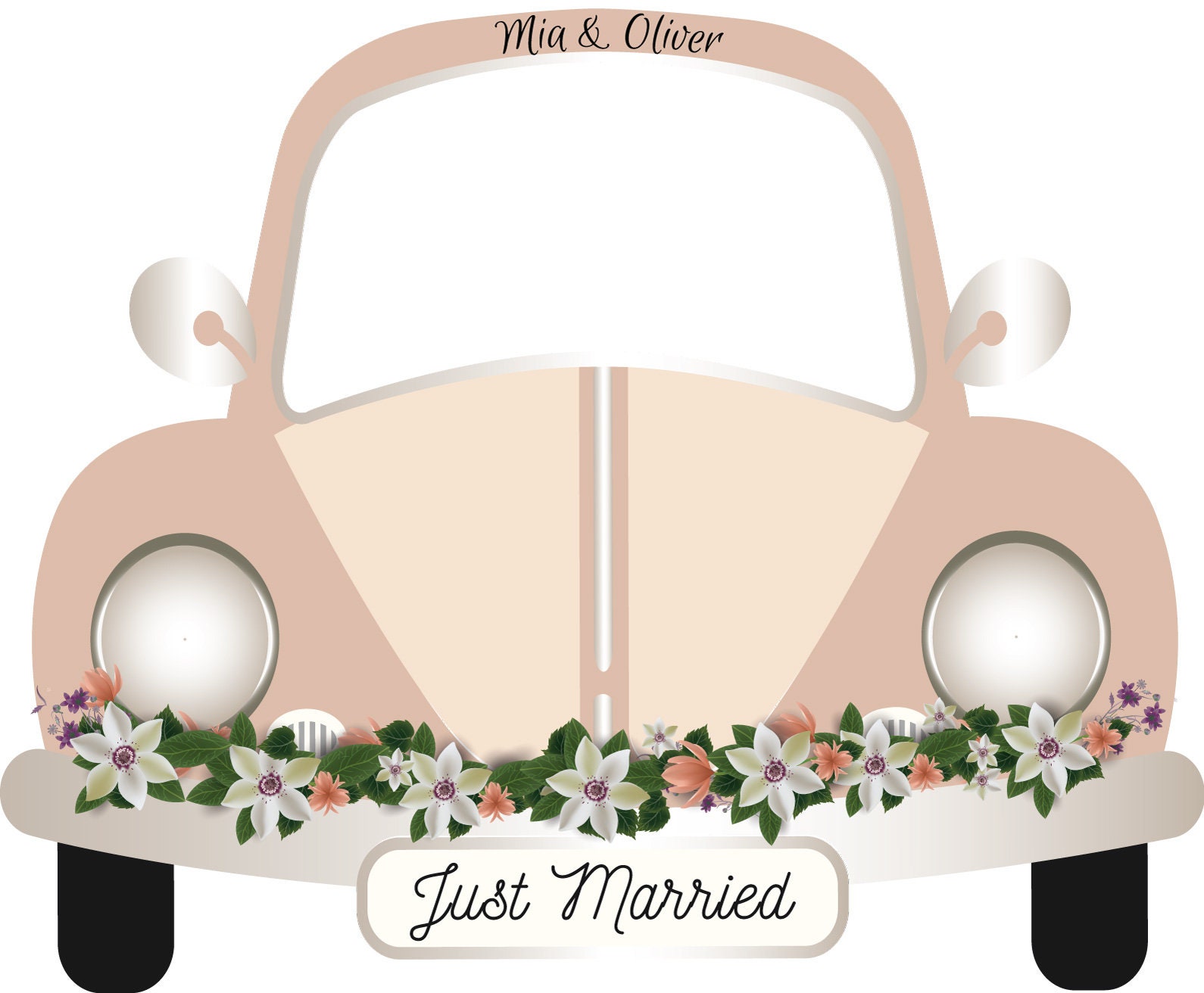 DIGITAL FILE Personalized Vintage Car Wedding Photo Booth Frame ...