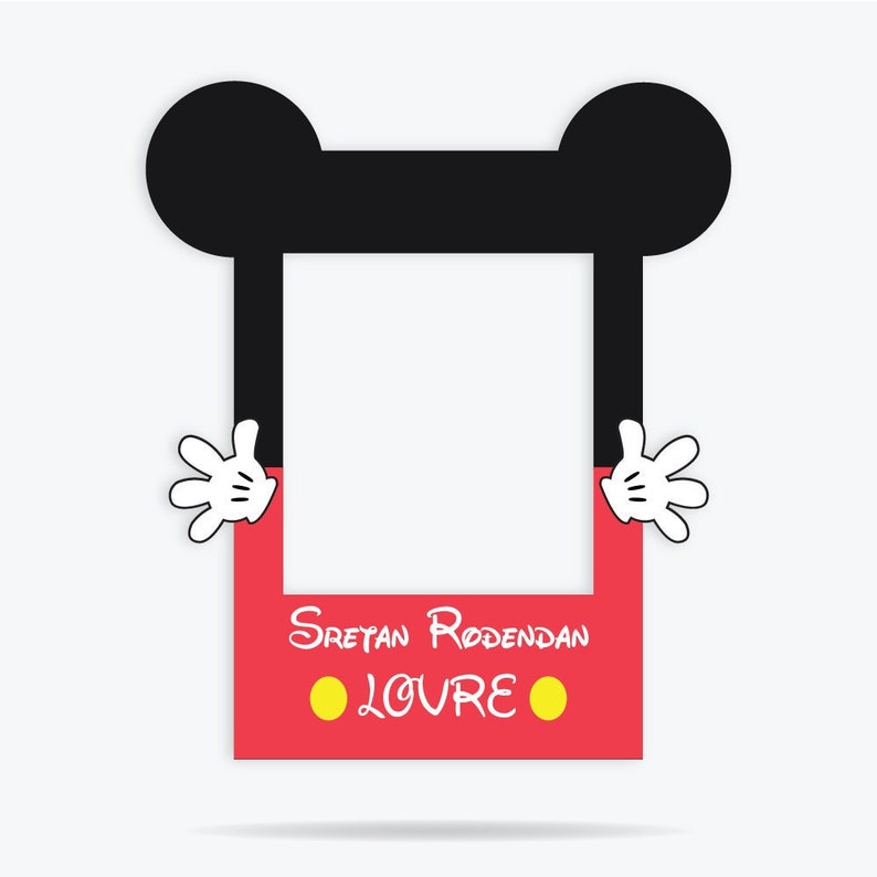 Personalized Mickey Mouse Photo Booth Frame | Mickey Mouse Selfie Frame ...