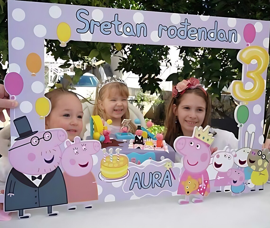 Personalized Peppa Pig Photo Booth Frame | Peppa Pig Selfie Frame ...