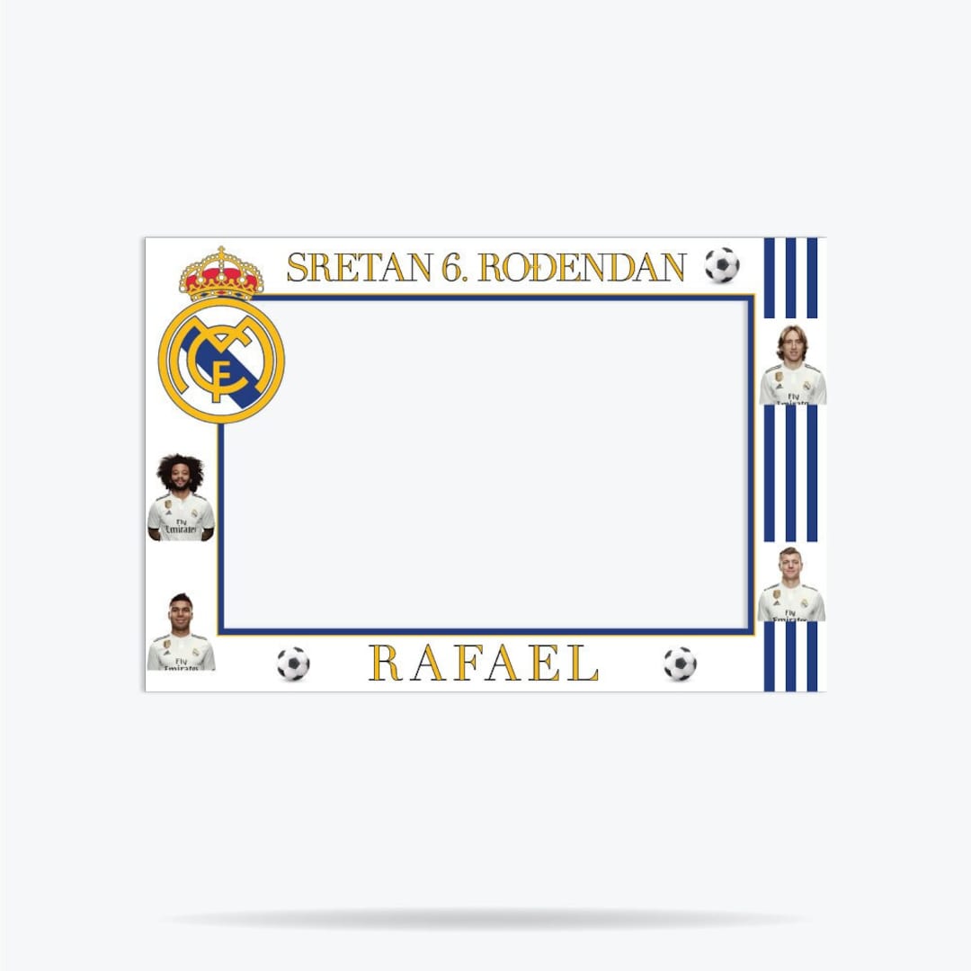DIGITAL FILE Real Madrid Birthday Photo Booth Frame, Real Madrid Photo ...