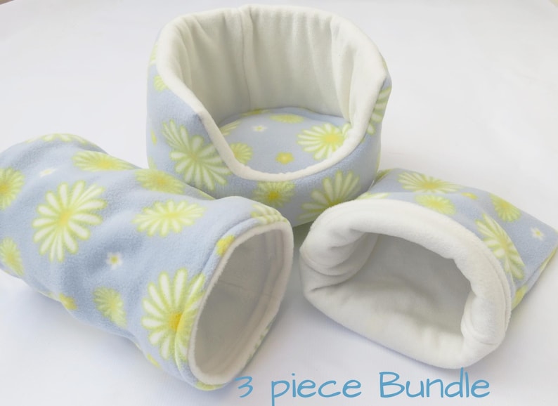 3 Piece Set Soft Fleece Cuddle Cup*tunnel* Guinea Pig Bed**with ...