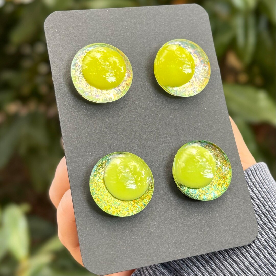 25 Mm Hand Painted Kawaii Eyes Lemon Lime Opal Set 16 - Etsy