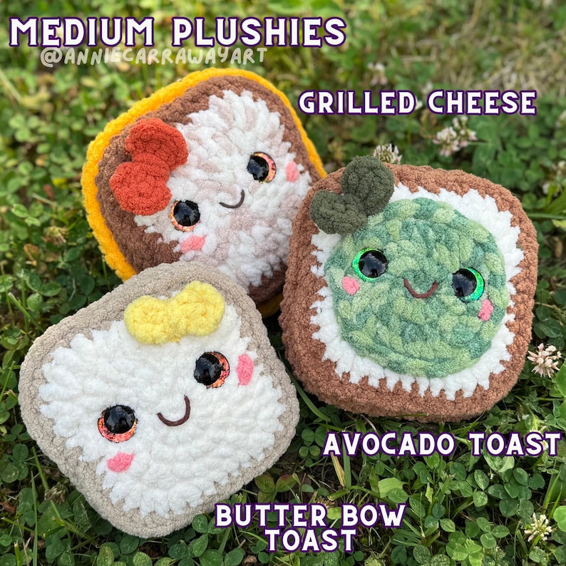 Toast and Grilled Cheese Crochet Pattern | Low Sew Plushies | 9 in 1 ...
