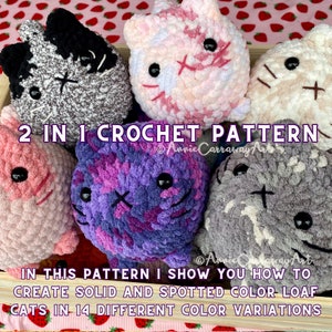 Loaf Cat Crochet Pattern | Low Sew Plushies | 2 in 1 Pattern Bundle ...