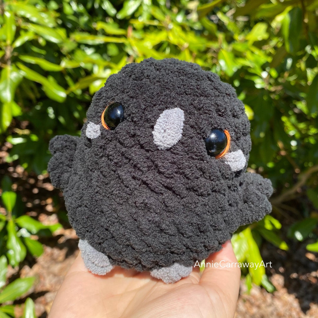 Raven Plushie Crochet Bird Plushie, Kawaii Plushie, Cute Plush, One of ...