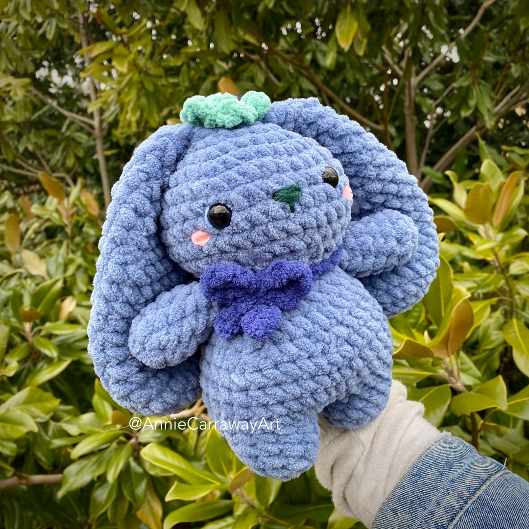 Blueberry Bunny Plushie Crochet Cow Plushie, Kawaii Cow, Cute Cow Plush ...