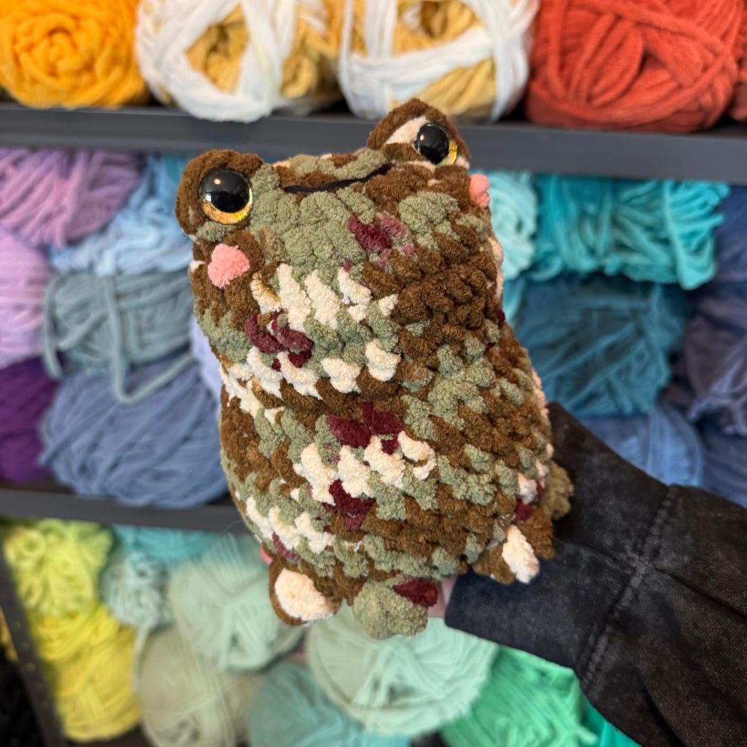 Toad Crochet Plushie Hand Painted Eyes - Etsy