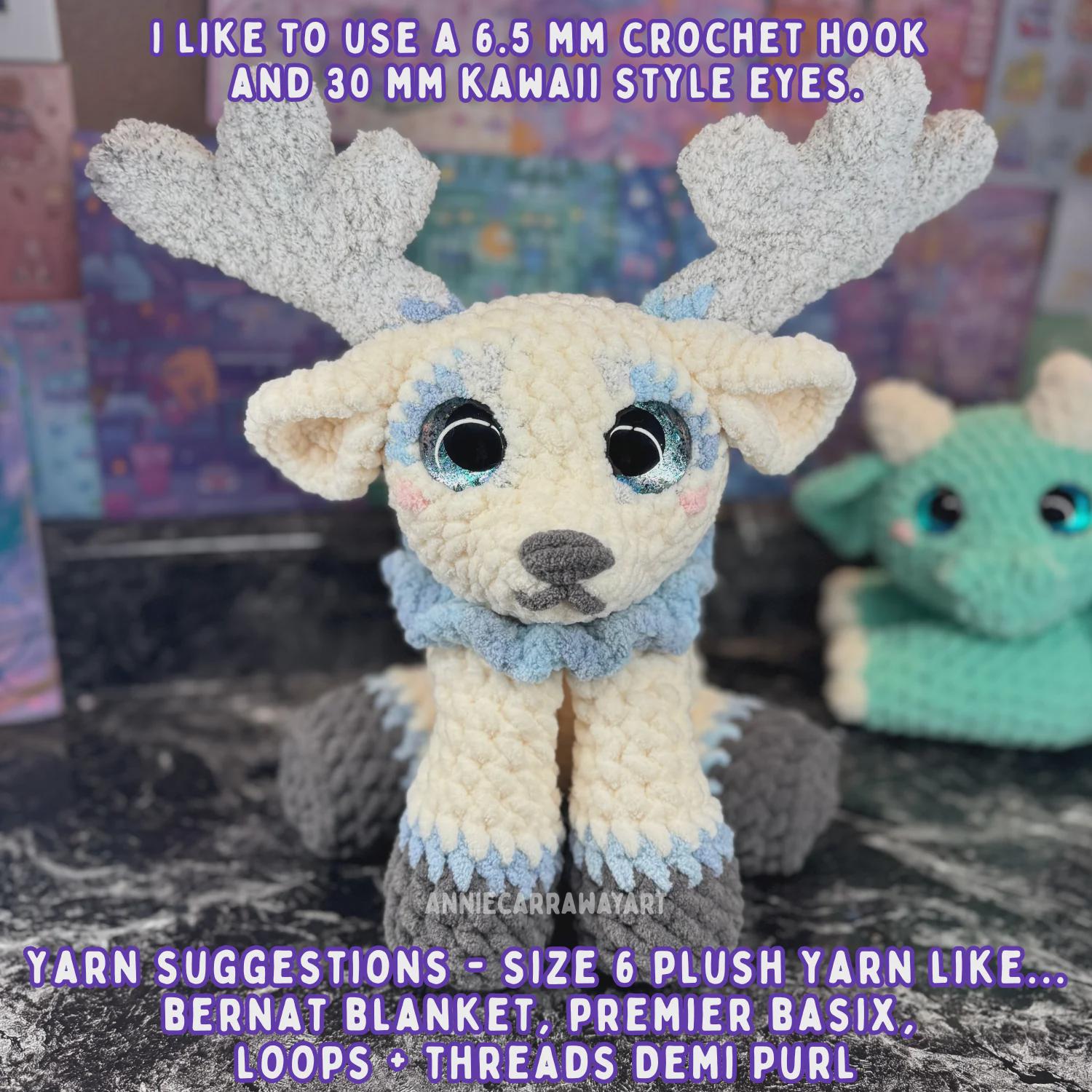 Deer and Moose Crochet Pattern | Low Sew Plushies | Annie Carraway Art ...
