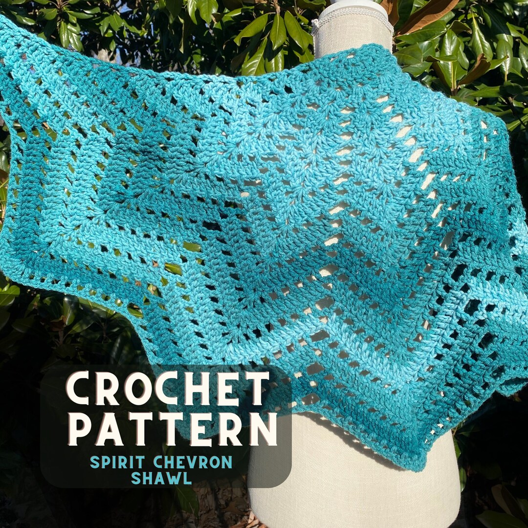 Crochet Pattern Spirit Chevron Shawl, Crochet Shawl Pattern, Beginner ...
