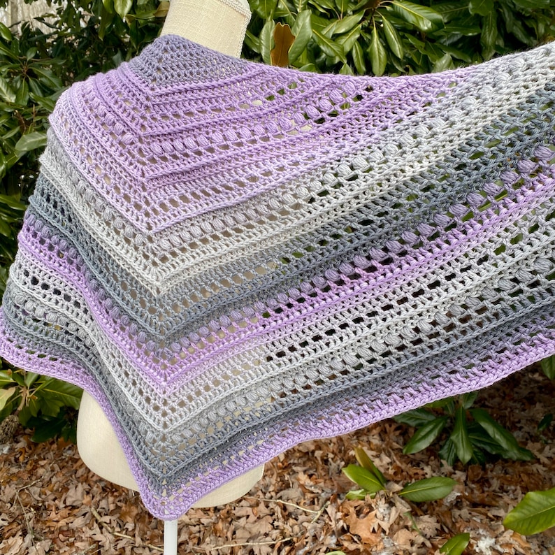 Crochet Pattern Riverside Shawl, Crochet Shawl Pattern, Beginner ...