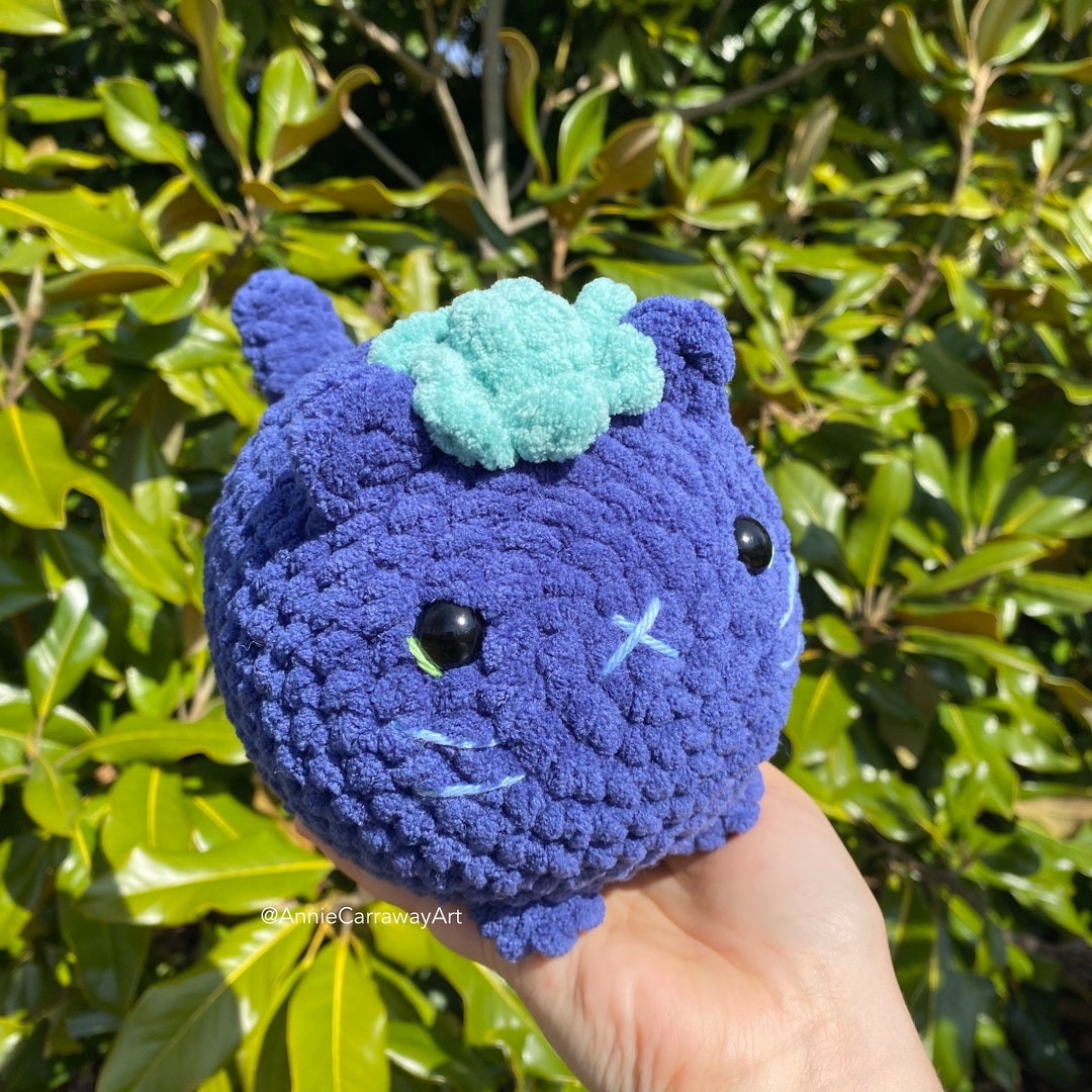 Blueberry Crochet Cat Plushie Cute Cat Plushie, Kawaii Cat, Cute Cat ...