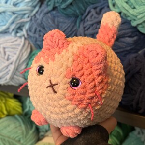 Sparkle Pink Cat Crochet Plushie Hand Painted Eyes - Etsy