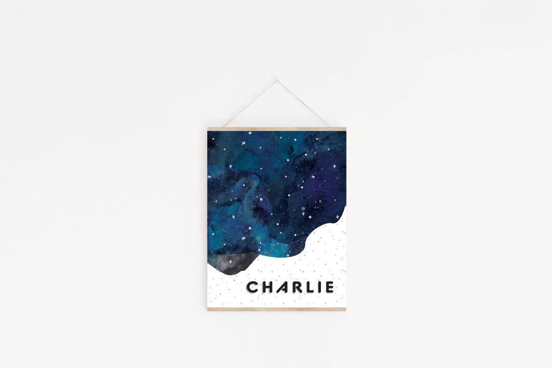 Custom Space Galaxy Kid's Name Print - Digital Download, Nursery Wall ...