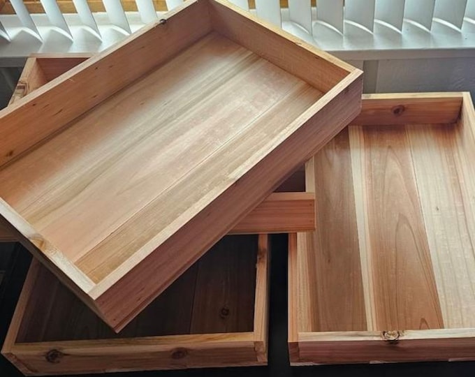 Solid Bottom Cedar Tray - Etsy