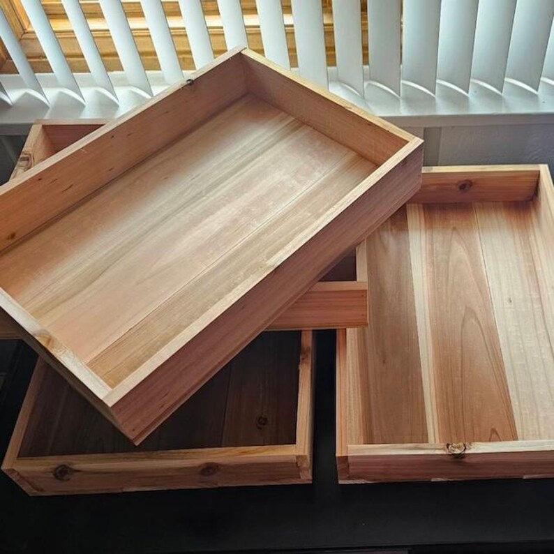 Solid Bottom Cedar Tray - Etsy