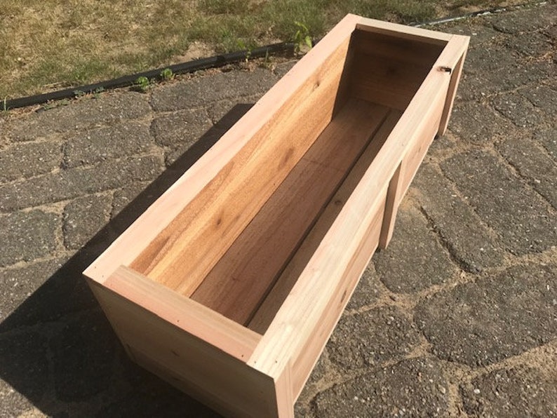 Rectangular Cedar Planter Box - Etsy