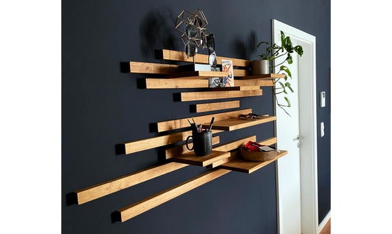 Wall Shelf Oak for Free Design Slatted Shelf Etsy