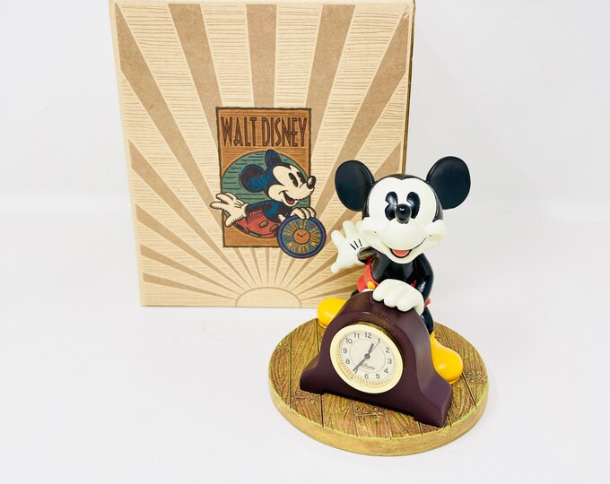 Original Mickey Mouse Figurine Clock Timepiece Authentic Disney ...