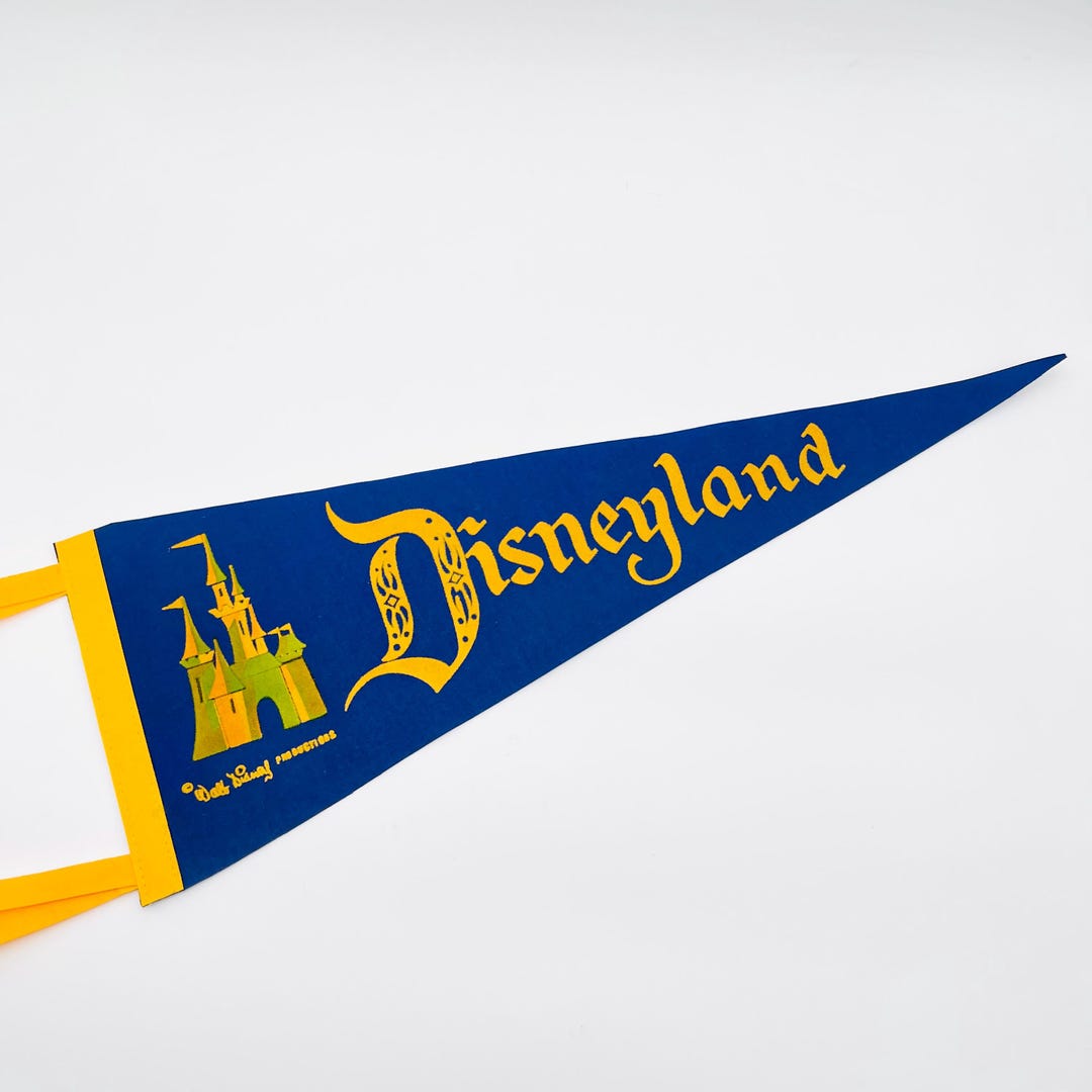 60's Disneyland Felt Pennant Flag Walt Disney Productions Sleeping ...