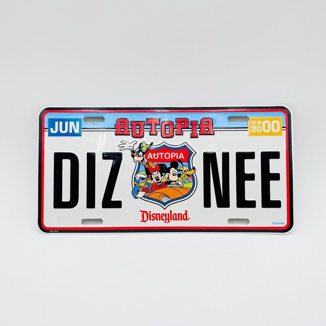Original Disneyland Vintage DIZNEE Autopia License Plate Authentic ...