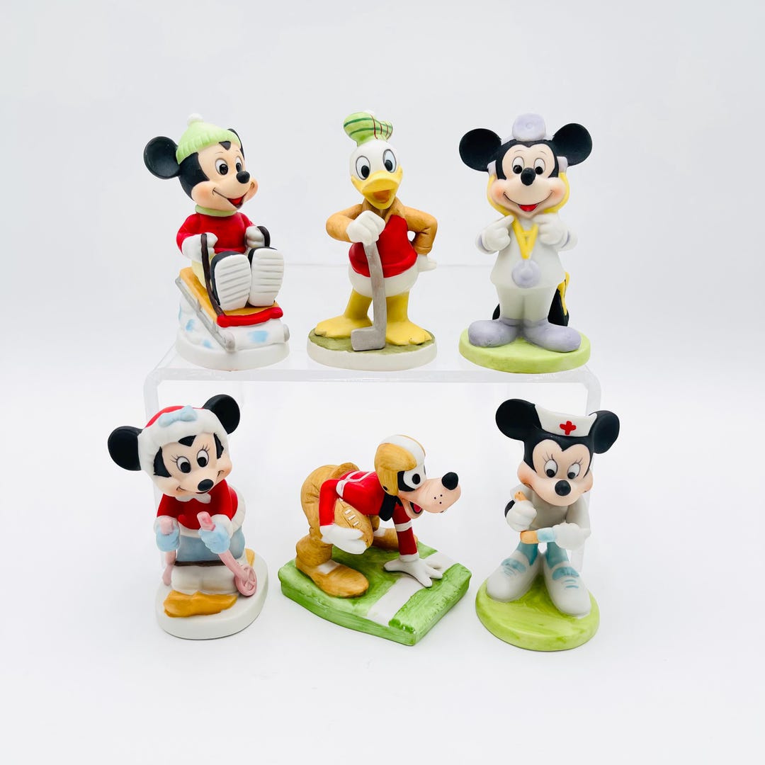 New With Tags Disney Characters Bisque Figurines Set Disneyland Mickey ...