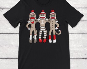 Sock Monkey T Shirt - Etsy