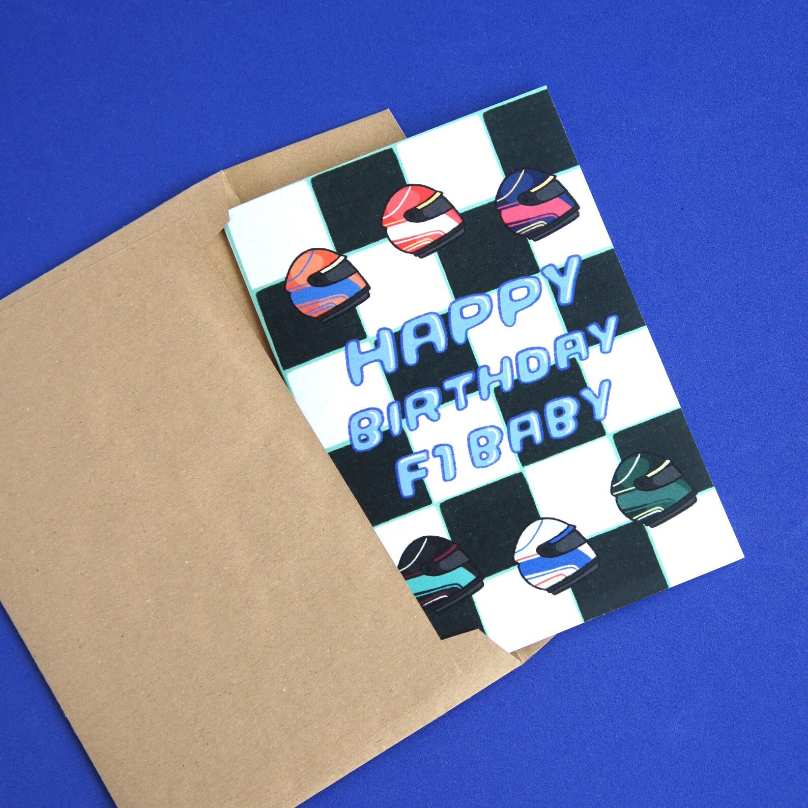 F1 Greeting Card, Illustrated Formula 1 Birthday Card, Racing Sports ...