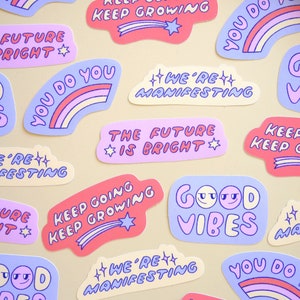 Good Vibes Stickers, Kind Words and Manifestation Vinyl Stickers - Etsy