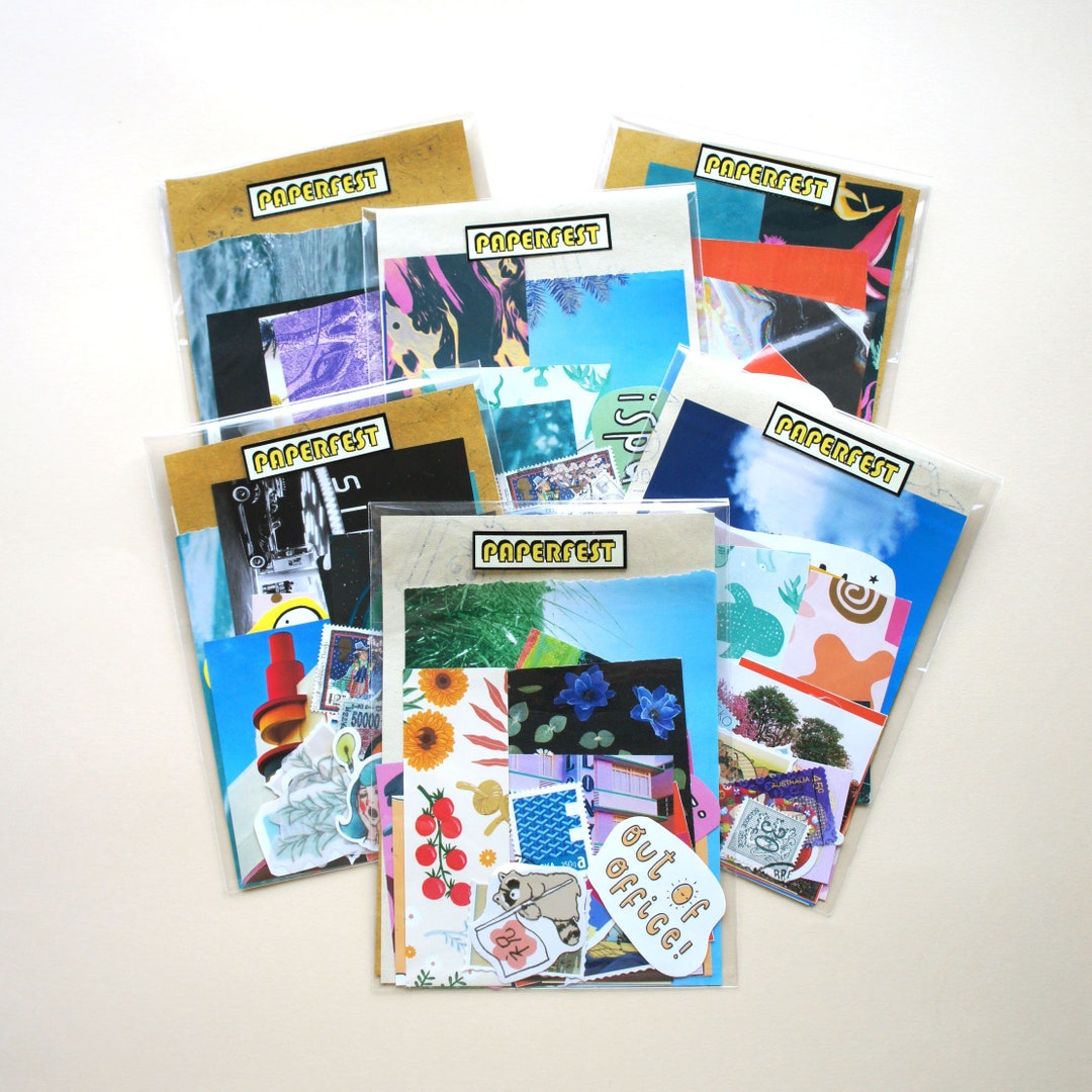 Scrapbook Grab Bag, Journal Papers and Stickers, Junk Journal Materials ...