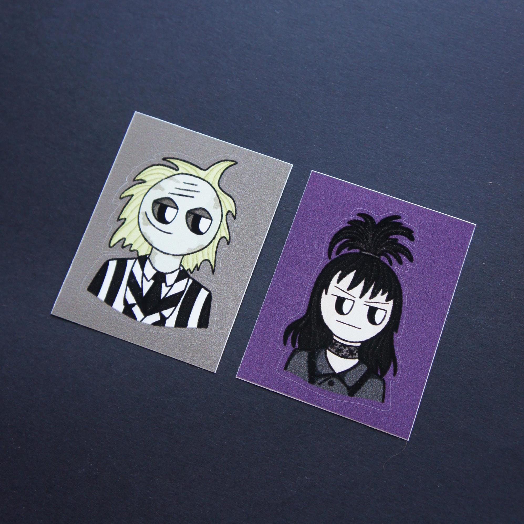 Beetlejuice and Lydia Stickers, 80's Movie Vinyl Stickers, Cute ...