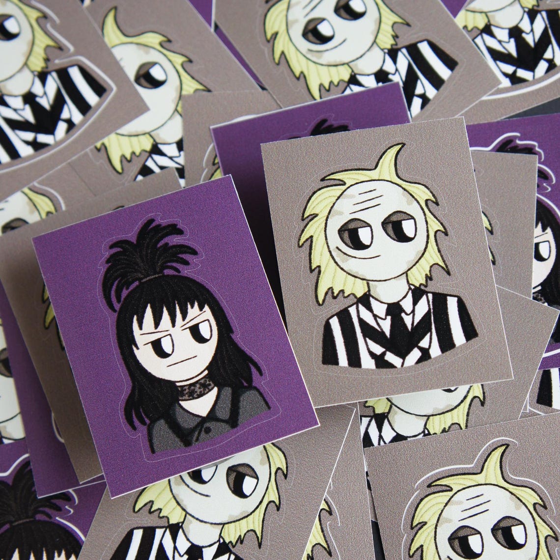 Beetlejuice and Lydia Stickers, 80's Movie Vinyl Stickers, Cute ...