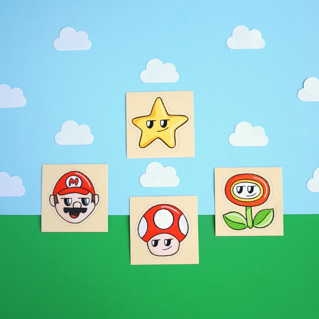 Super Mario Stickers, Mario World Characters Vinyl Stickers - Etsy