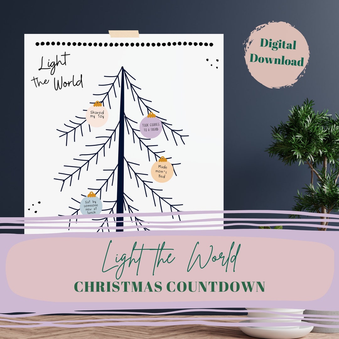 Light the World Christmas Countdown Digital Download Printable - Etsy
